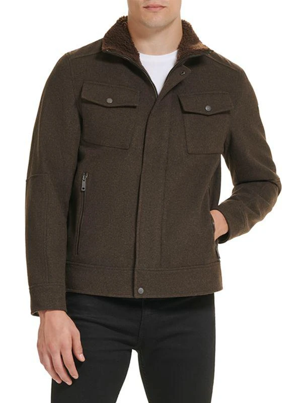Kenneth Cole Faux Shearling Wool Blend Trucker Jacket - Jackets - Free ...