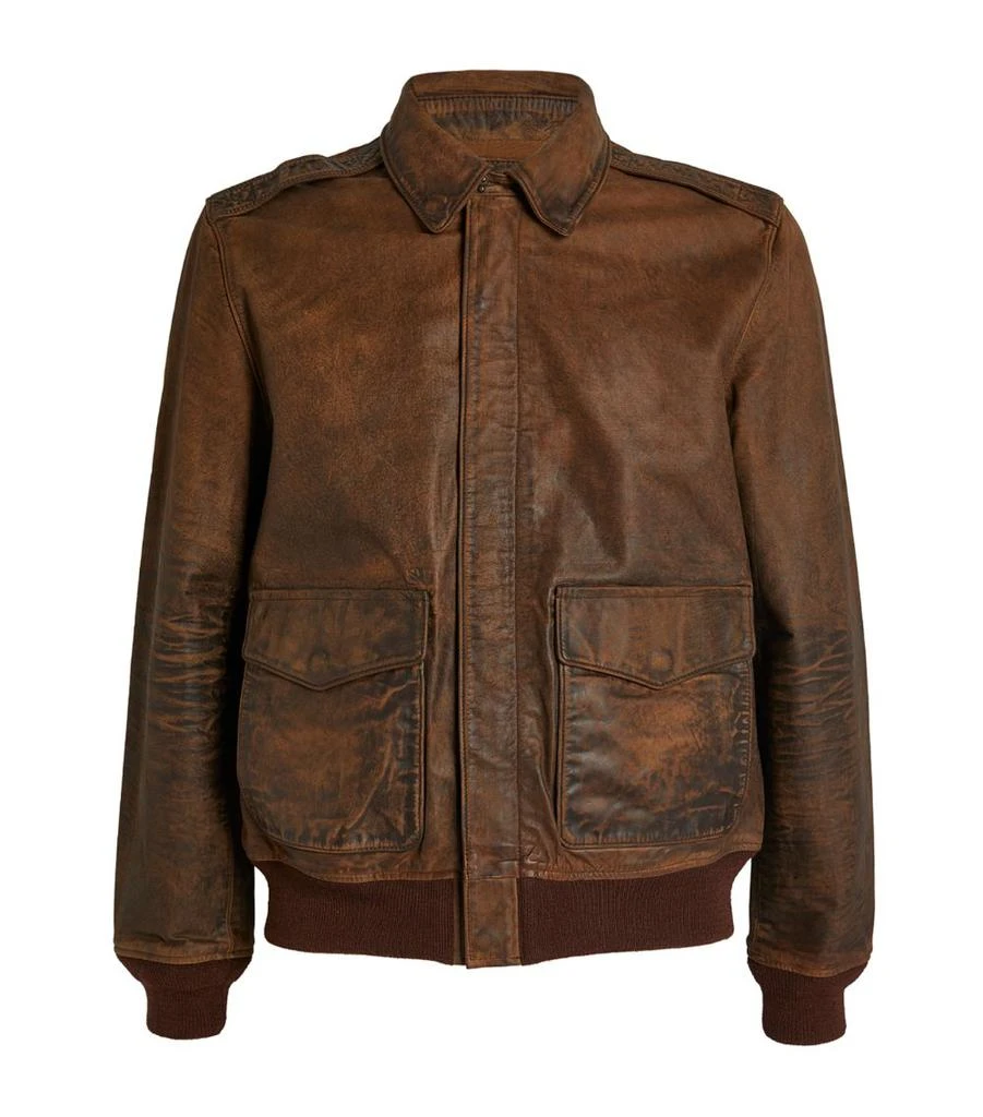 Ralph Lauren Leather Bomber Jacket - Jackets - BeyondStyle