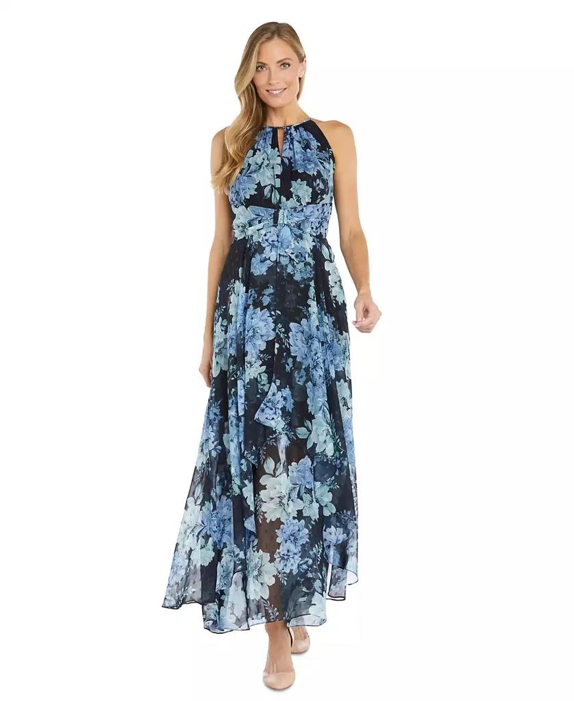 R & M Richards Women's Floral-Print Keyhole Maxi Dress - Dresses ...
