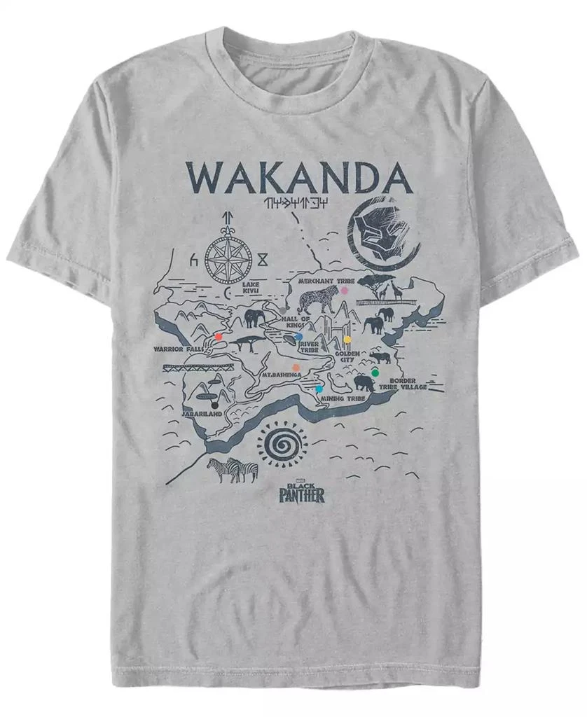 Fifth Sun Marvel Men's Black Panther Wakanda World Map Short Sleeve T ...