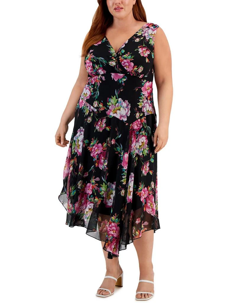 Connected Apparel Plus Womens Chiffon Midi Dress - Dresses & Skirts ...