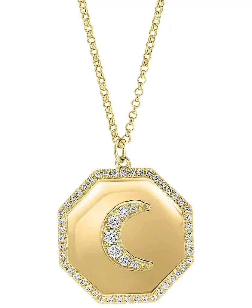 Effy Diamond (1/4 ct. t.w.) Pendant Necklace in 14k Yellow Gold ...