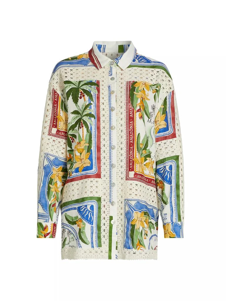 Farm Rio Tropical Destination Crochet Shirt - Shirts - BeyondStyle