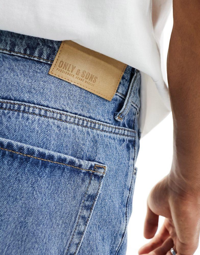 ONLY SONS ONLY SONS Edge straight fit jeans in mid blue wash Jeans Free Shipping BeyondStyle