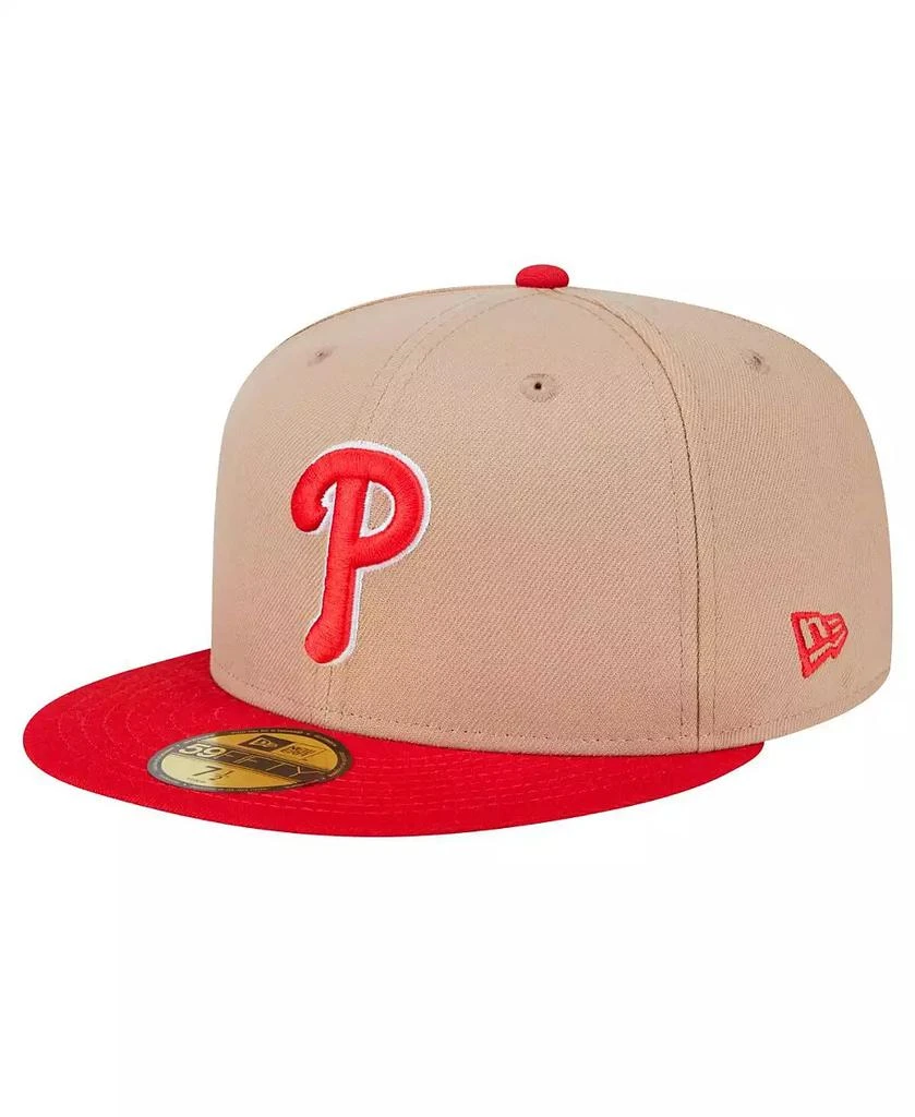New Era Men's Khaki Philadelphia Phillies 59FIFTY Fitted Hat - Hats ...