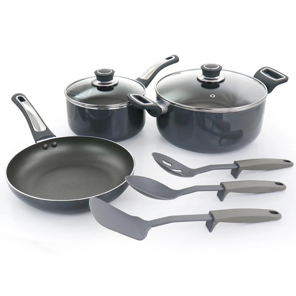 Shop Legacy 8 Piece Aluminum Nonstick Cookware Set in Gray on Sale at ...