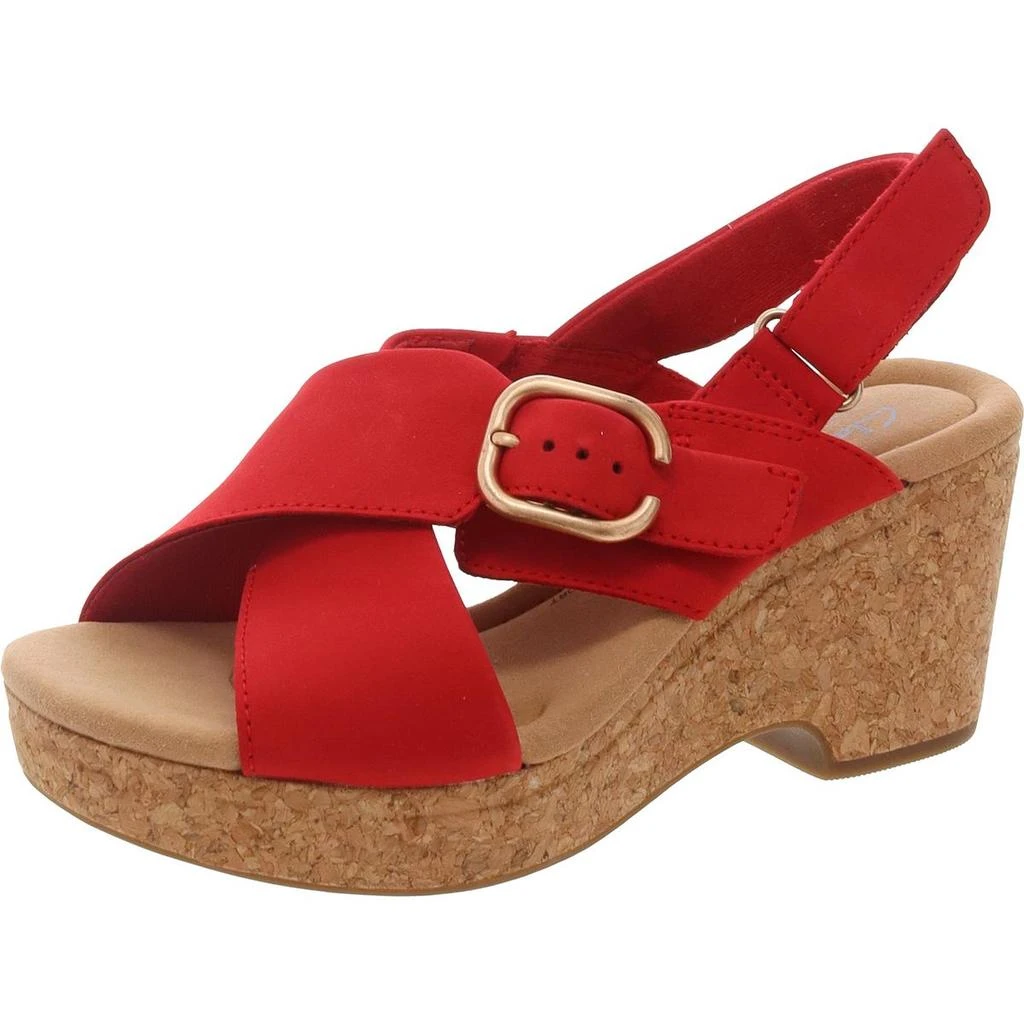 Clarks Giselle Dove Womens Cork Nubuck Wedge Sandals - Shoes - Free ...