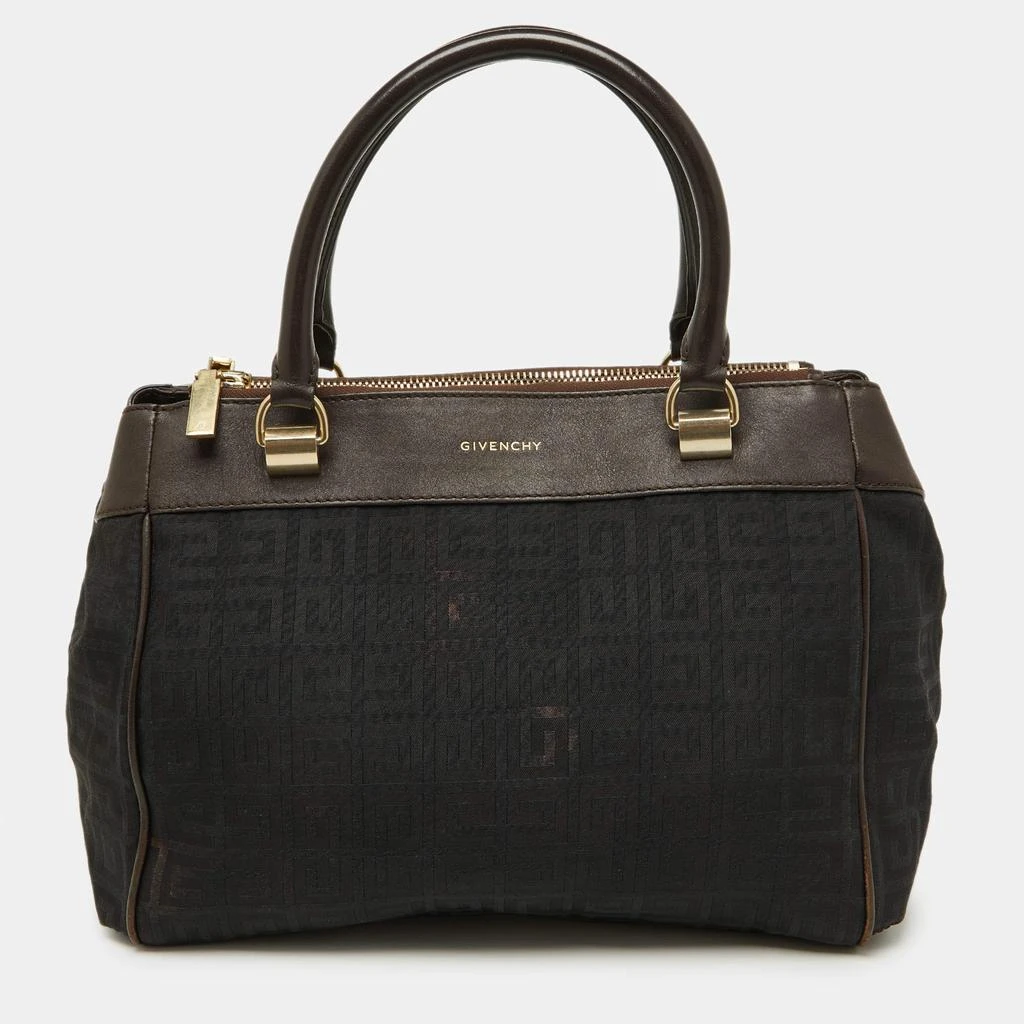 Givenchy Givenchy Brown/Black Monogram Canvas and Leather Double Zip ...