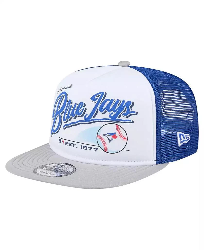 New Era Men's White/Gray Toronto Blue Jays Retro Script Trucker 9FIFTY Snapback Hat - Hats ...