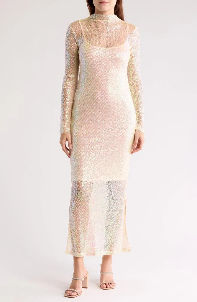 Blakely Long Sleeve Sequin Mesh Maxi Dress – On Sale Now with Up to 72% ...
