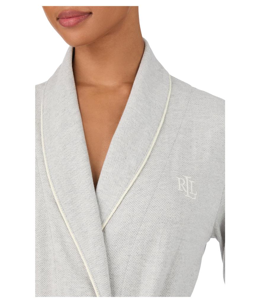 Shop Jaquard Lounge Long Sleeve Shawl Collar Robe on Sale at
