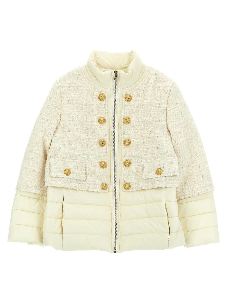 Balmain Balmain Kids Button Embellished Tweed Puffer Jacket - Kid's ...
