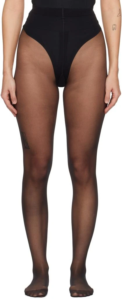 Wolford Black Individual 10 Back Seam Tights - Accessories - BeyondStyle