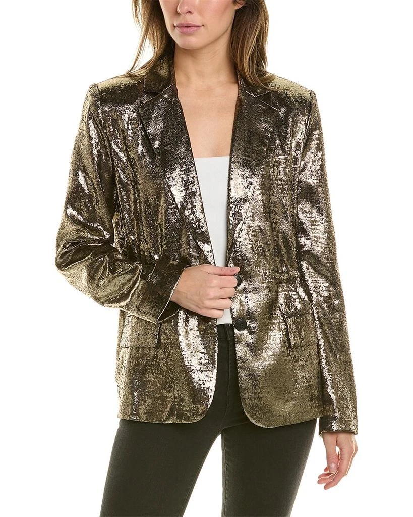 French Connection French Connection Alara Molten Metallic Suit Jacket ...