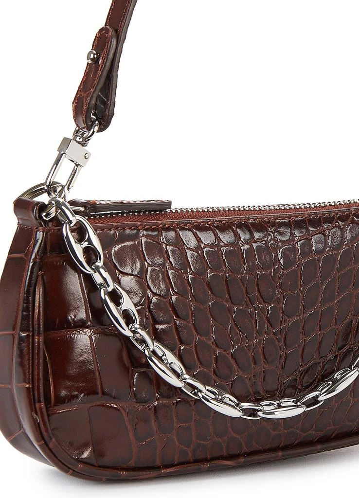 BY FAR Mini Rachel bag in crocodile embossed leather - Handbags ...