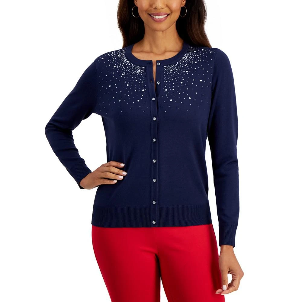 JM Collection Women's Embellished Button Cardigan, Created for Macy's ...