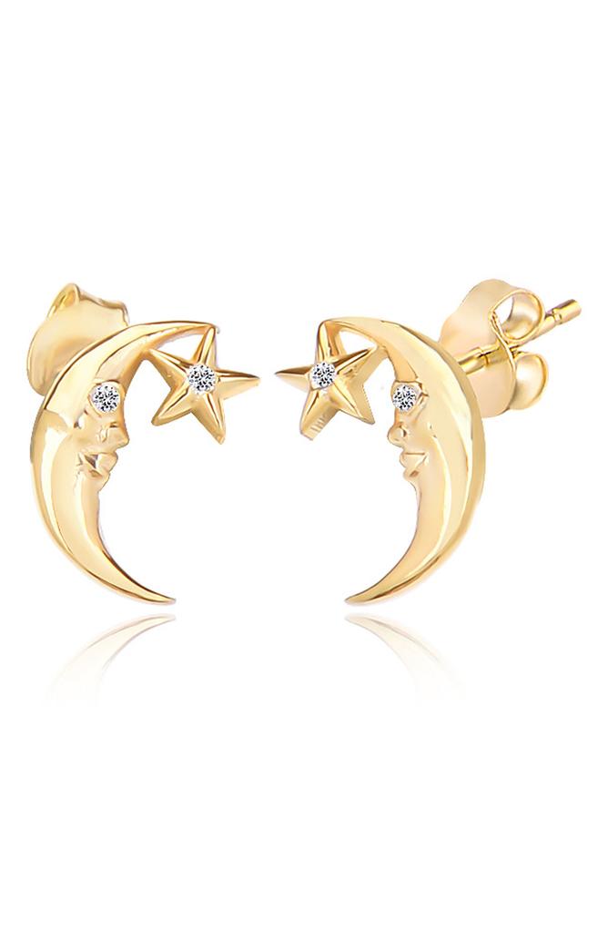 Gabi Rielle Women s Moonlit Stud Earrings Metallic