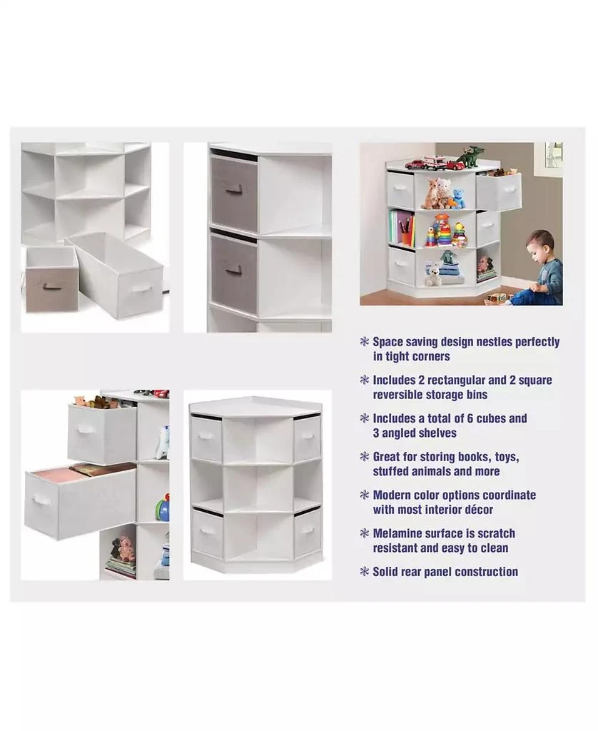 Badger Basket Corner Cubby Storage Unit with Four Reversible Baskets ...