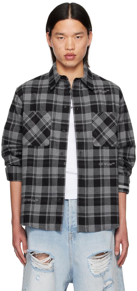 Off White Gray Check Shirt Shirts BeyondStyle