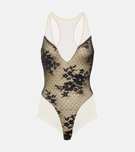 x N21 Monica lace-paneled bodysuit – On Sale Now with Up to 32% Off ...