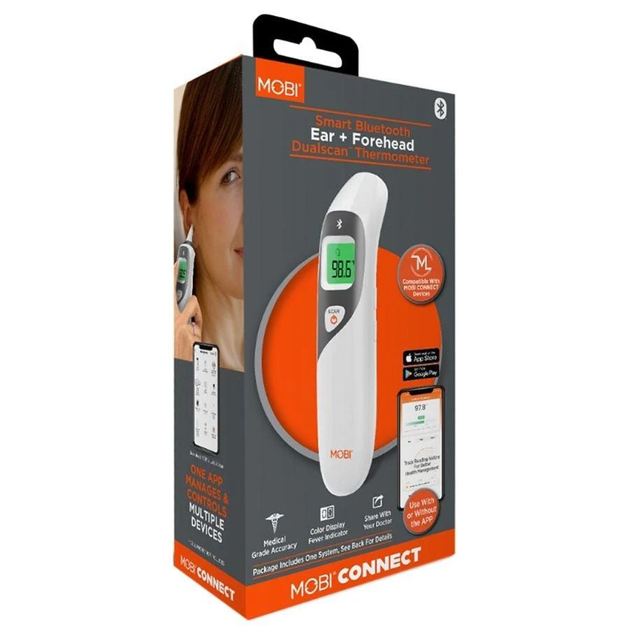 Mobi Smart DualScan Ear + Forehead Bluetooth Thermometer - Free ...