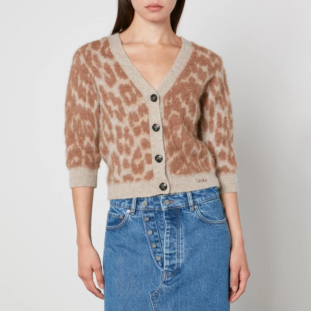 Ganni Ganni Leopard-Jacquard Cardigan - Skirts - BeyondStyle