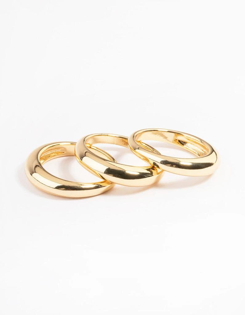 Lovisa Gold Plated Medium Dome Ring 3-Pack - Fashion Accessories - Free ...