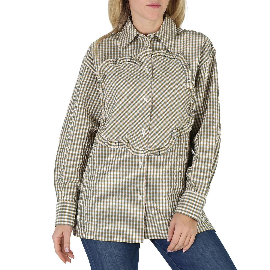 Shop Kenzo Ladies Gingham Print Boke Flower Long-Sleeve Cotton Shirt ...