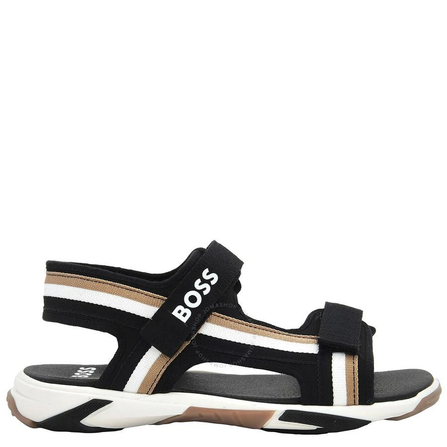 Hugo Boss Boys Logo Stripe Velcro Sandals - BeyondStyle