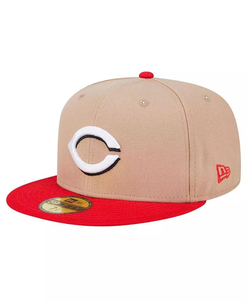 New Era Men's Khaki Cincinnati Reds 59FIFTY Fitted Hat - Hats - BeyondStyle