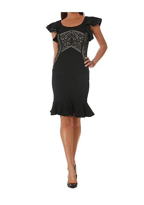 Focus By Shani By Shani Laser Cutout Flutter Sheath Dress - Dresses ...