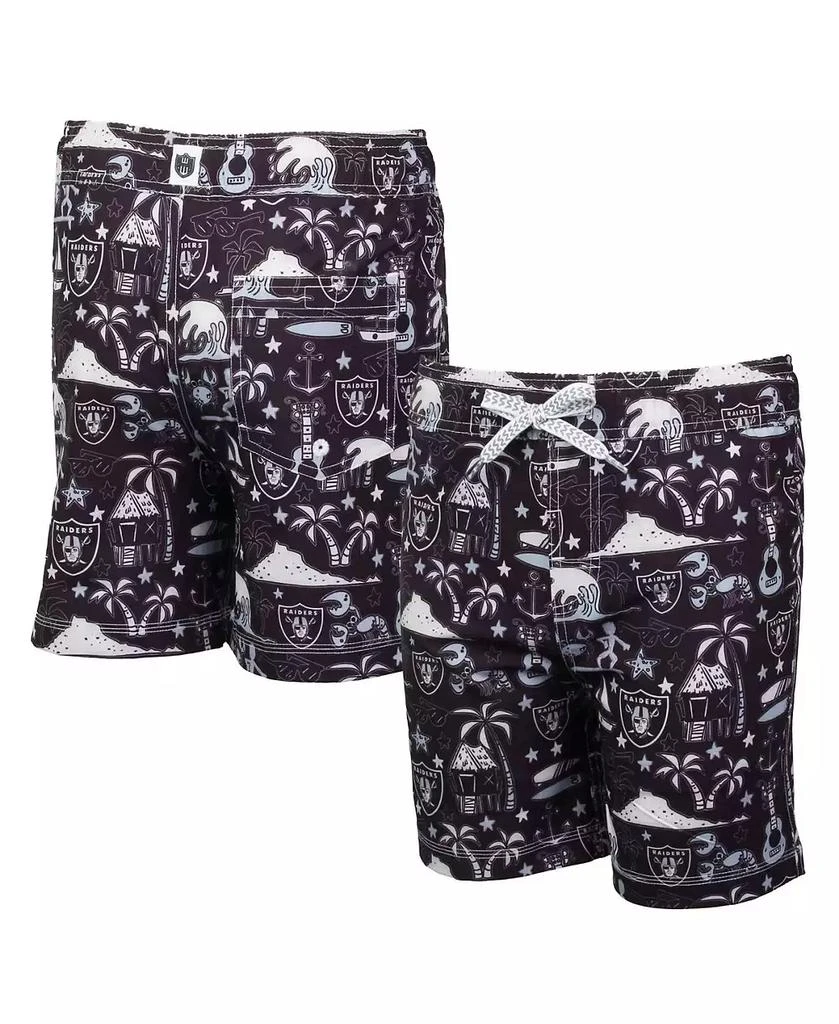 Wes & Willy Big Boys and Girls Black Las Vegas Raiders Luau Swim Trunks ...