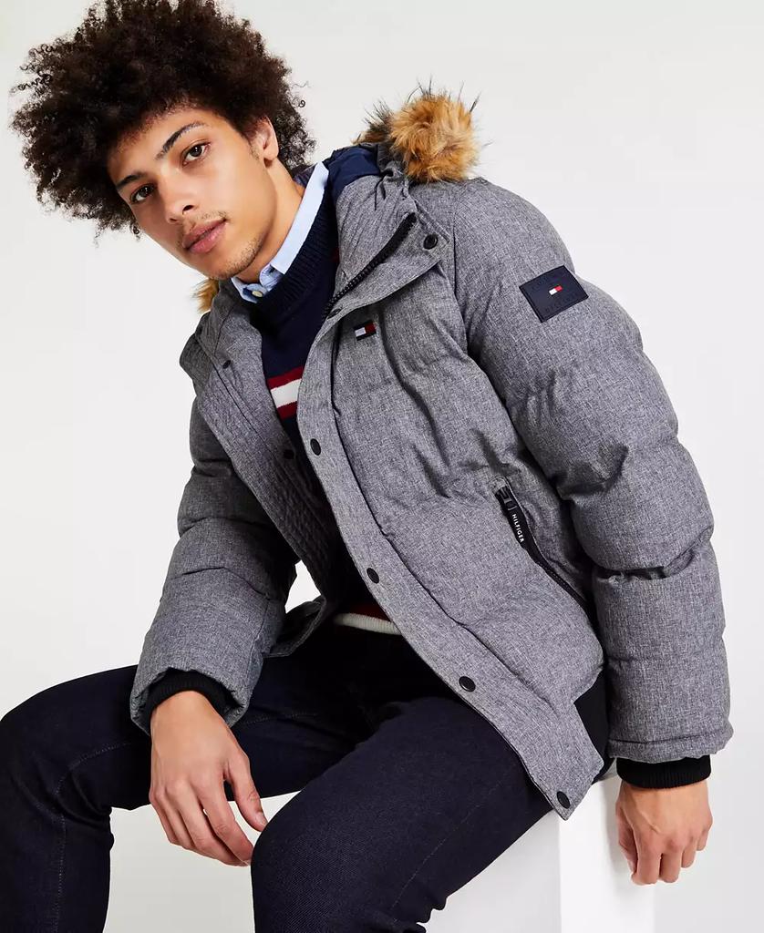 Tommy Hilfiger Short Snorkel Coat Created for Macy s Heather Grey L Jackets Free Shipping BeyondStyle