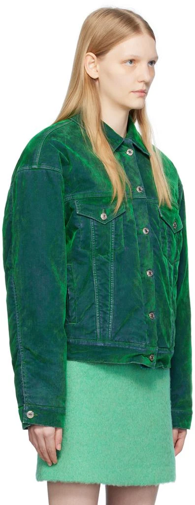 MSGM Green Flocked Denim Jacket - Jackets - BeyondStyle