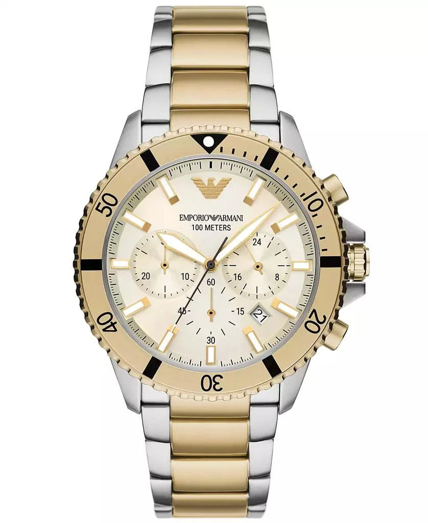Emporio Armani Men's World Explorer Chronograph Two-Tone Stainless ...