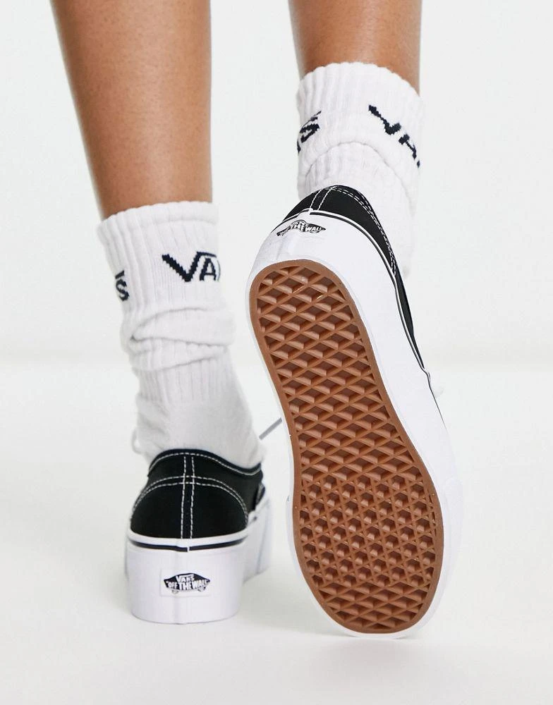 Vans Vans Authentic Stackform Platform trainers in black and white ...