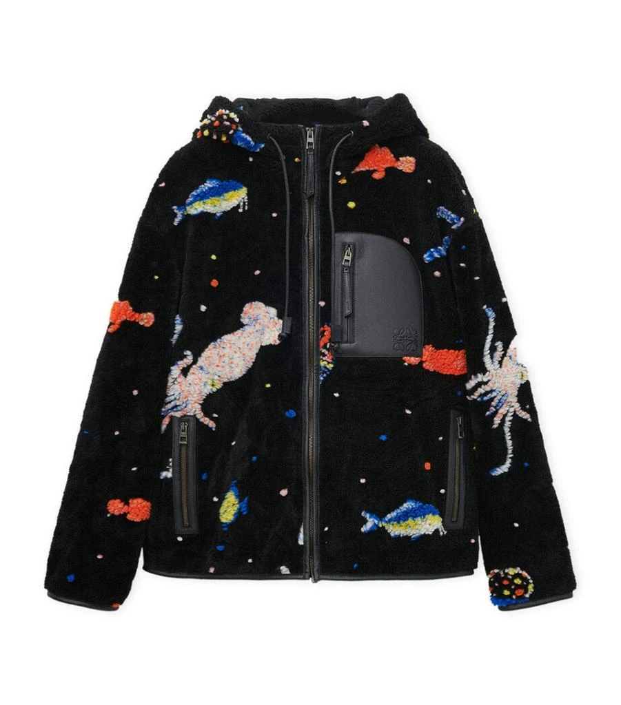 LOEWE x Suna Fujita Fleece Hooded Deep Sea Jacket - Jackets - BeyondStyle