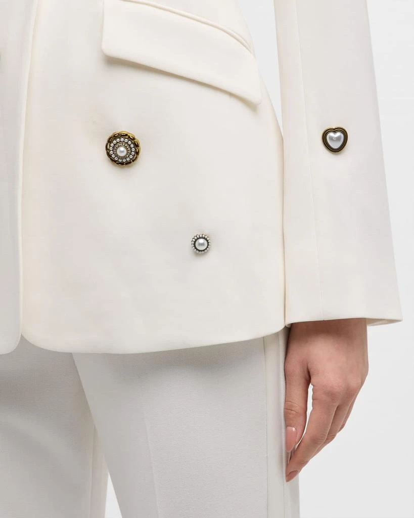 Shop Cheyenne Golden Charm Embroidered Crepe Blazer on Sale at ...