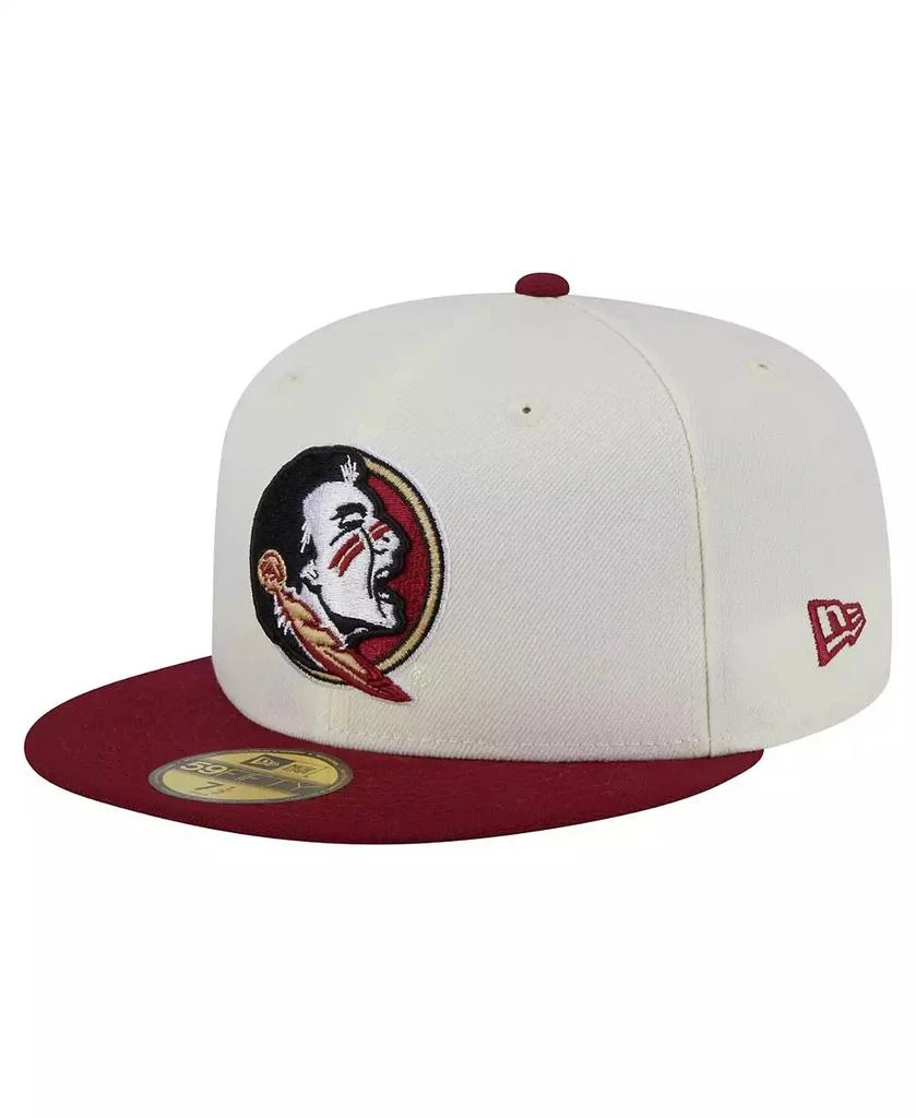 New Era Men's Cream Florida State Seminoles Chrome 59FIFTY Fitted Hat ...