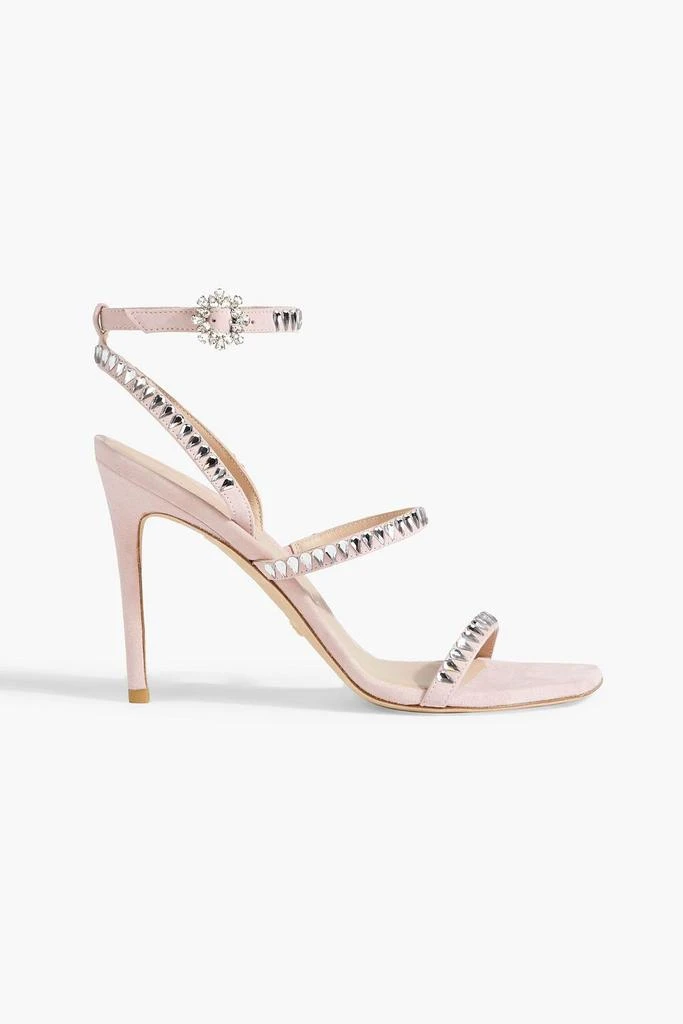 Stuart Weitzman Gem Cut 100 crystal-embellished suede sandals - Sandals - Free Shipping ...