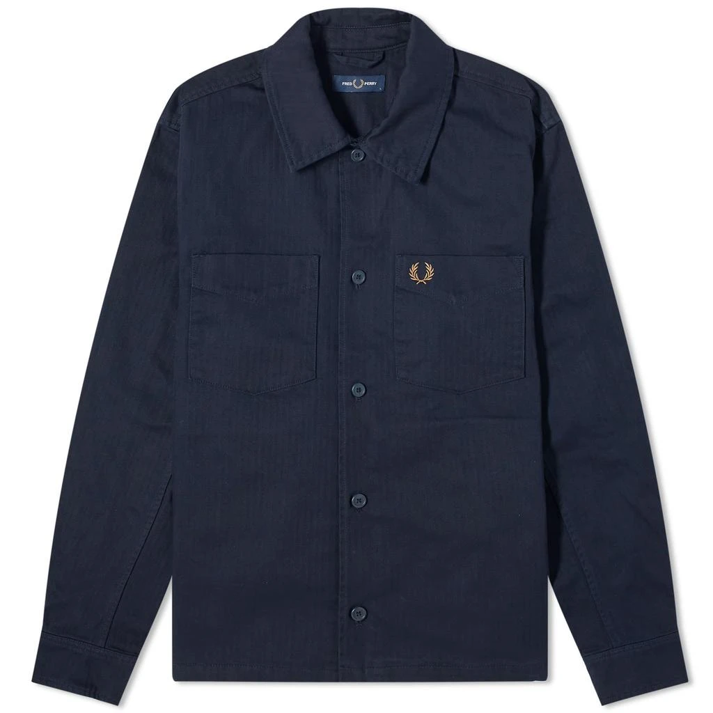 Fred Perry Herringbone Overshirt – On Sale Now with Up to 46% Off ...