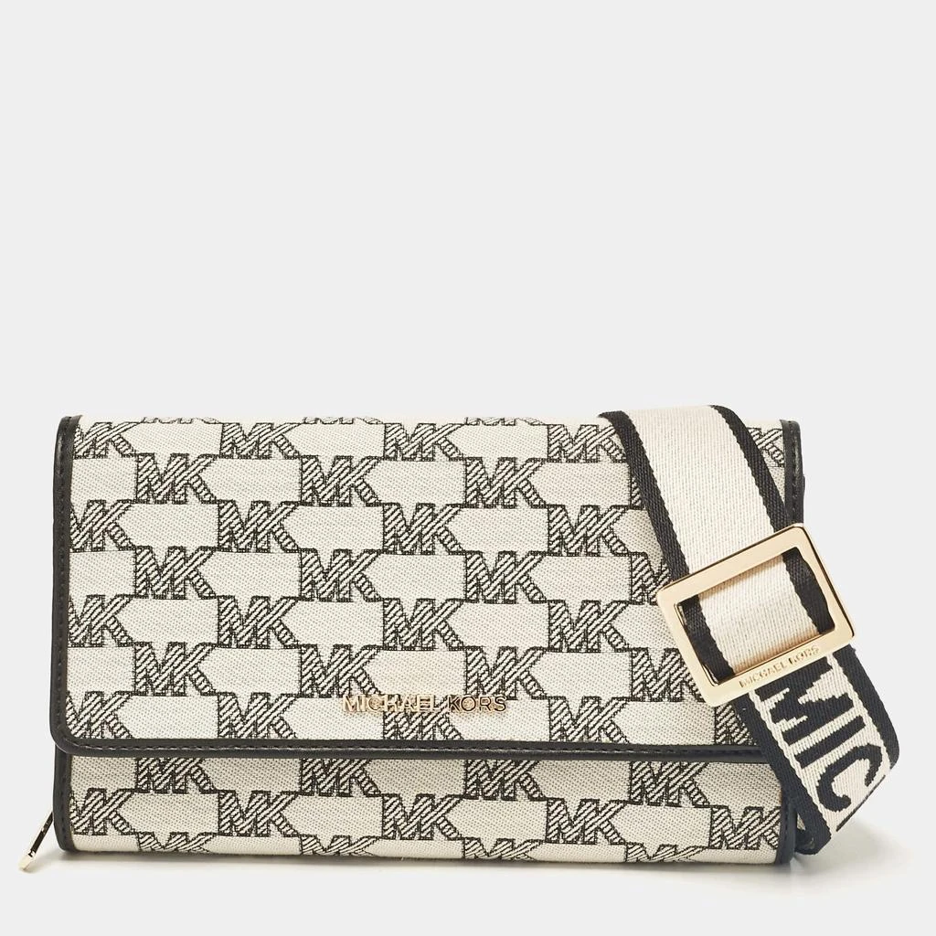 Michael Kors Michael Kors Black/Whie Signature Canvas and Leather Jet ...