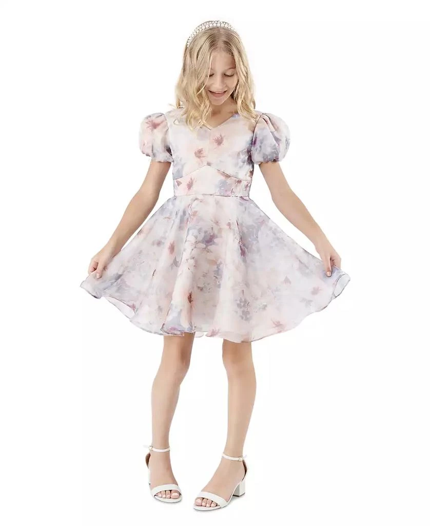 Rare Editions Big Girls Floral Organza Social Dress, Created for Macy's ...