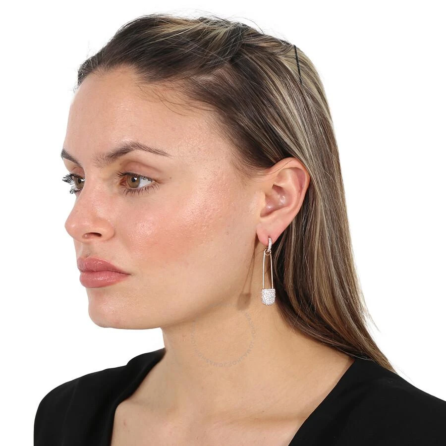 Apm Monaco Ladies Pink Sterling Silver Single Long Safety Pin Earring ...