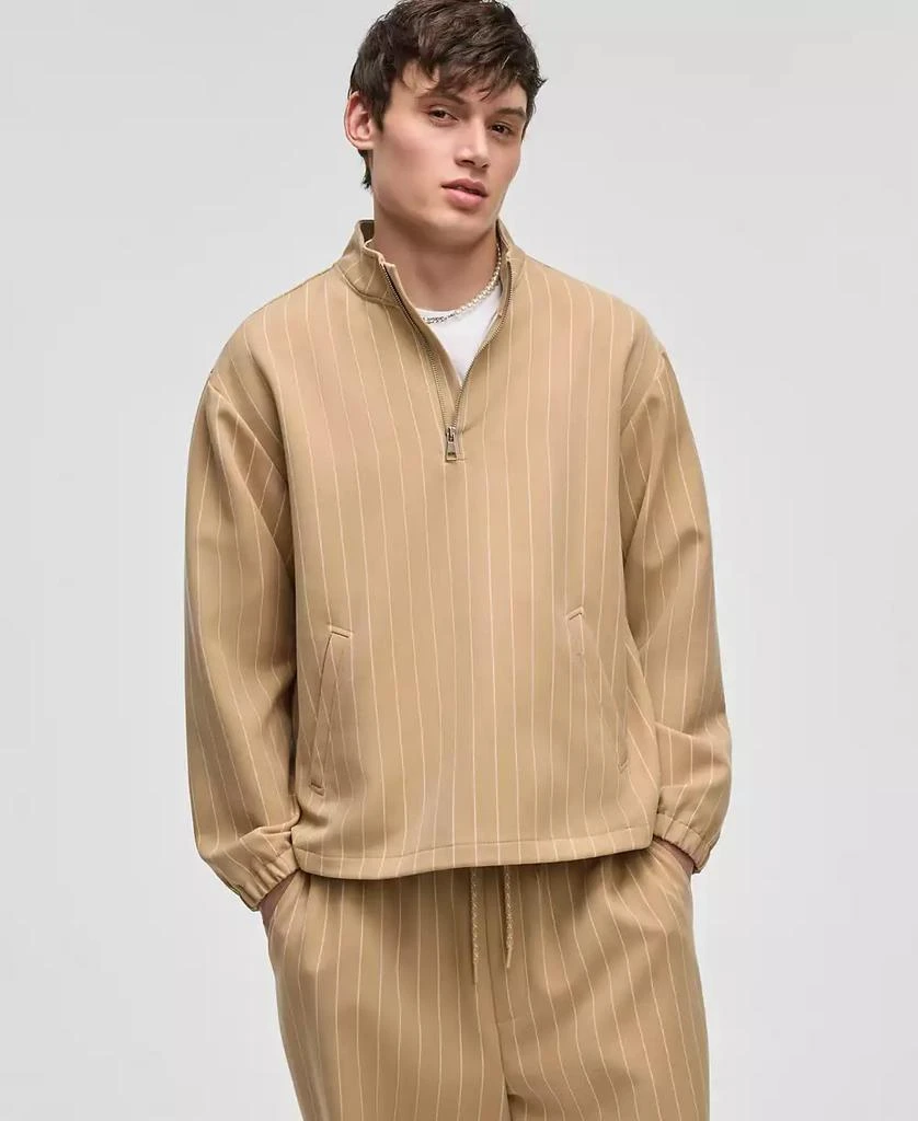 Shop Men's Pinstripe 1/4-Zip Track Jacket, Exclusively at Macy's on ...