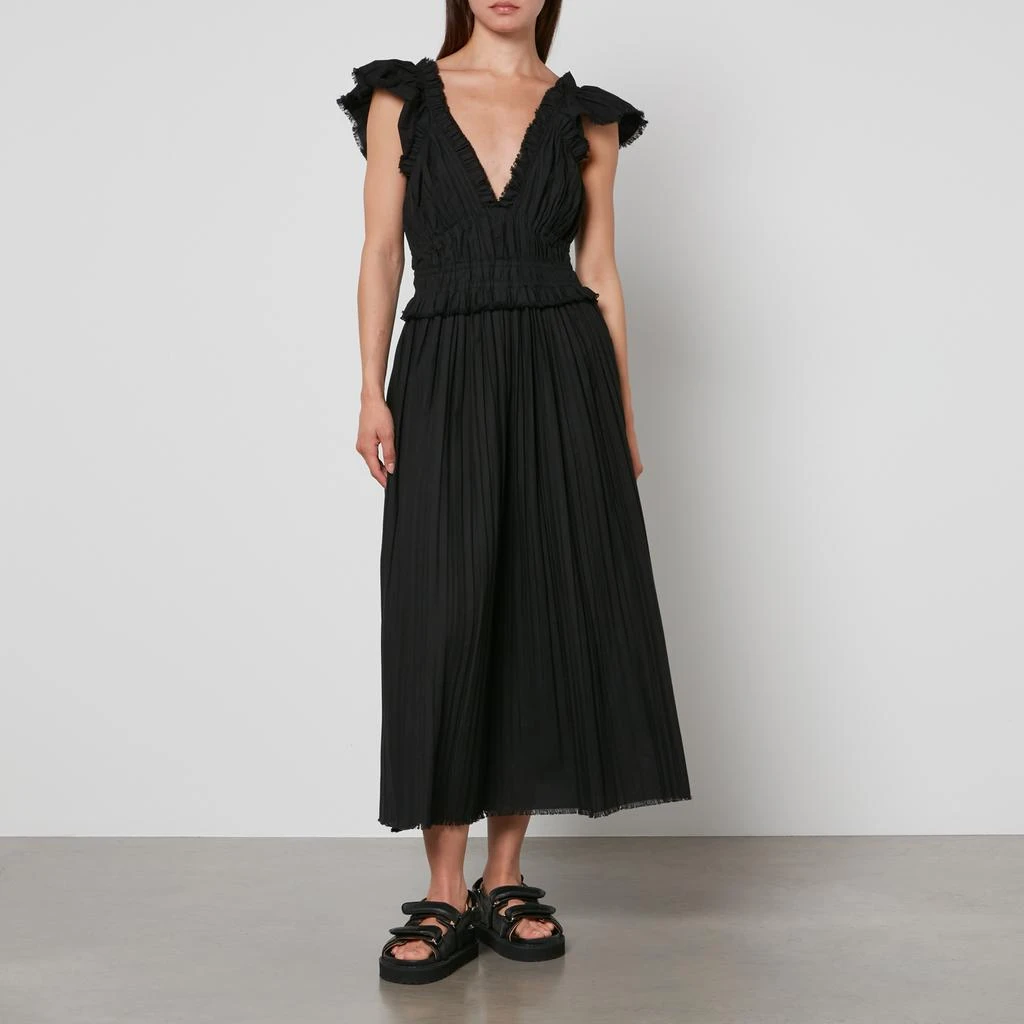 Shop Greir Gathered Poplin Midi Dress on Sale at BeyondStyle – Get 70% ...