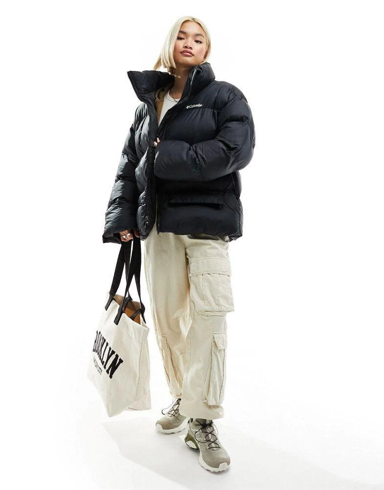 Columbia Puffect Surplus oversized puffer coat in black Exclusive to ...
