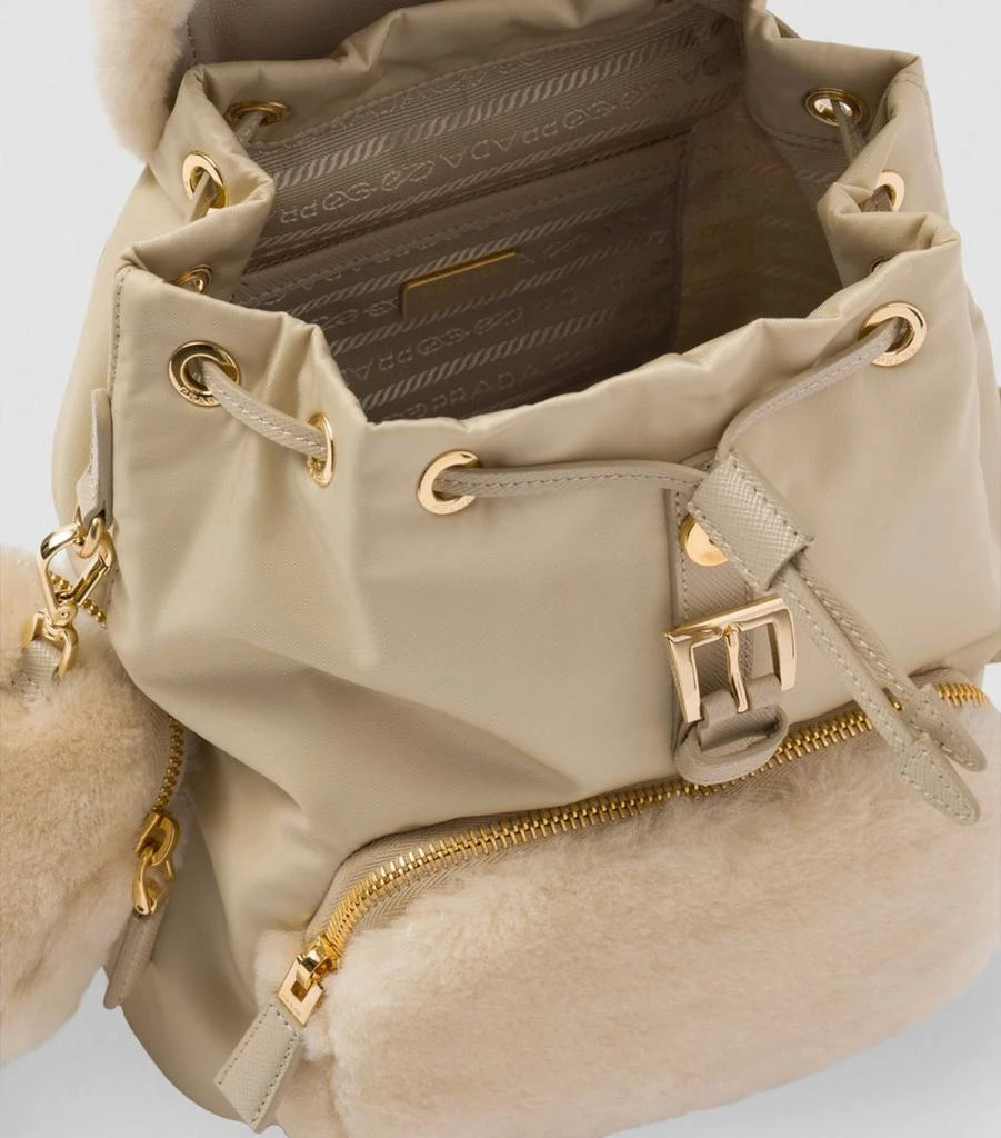 Prada Re-Nylon-Shearling Backpack - Backpacks - BeyondStyle