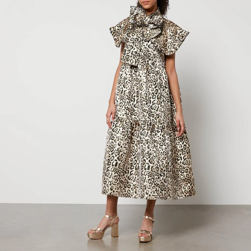 Sister Jane Sister Jane Fame Leopard-Jacquard Tiered Midi Dress ...