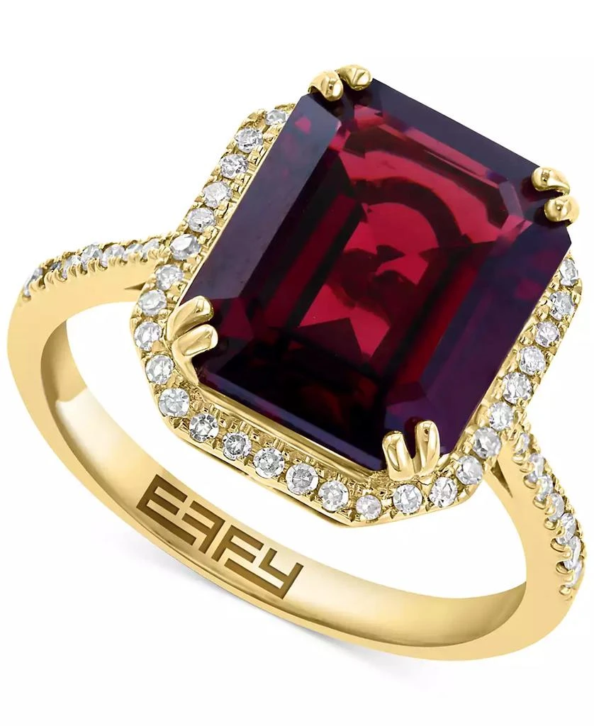 EFFY Collection EFFY® Garnet (6 ct. t.w.) & Diamond (1/5 ct. t.w.) Halo ...